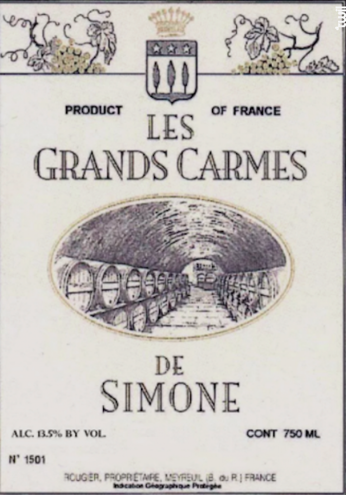 Buy Wine Les Grands Carmes De Simone White - Château Simone - Vin De ...