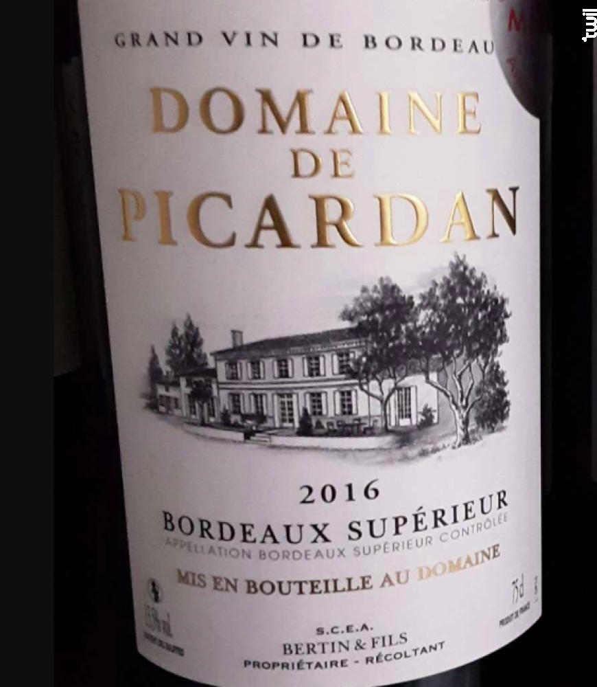 Buy Wine Domaine De Picardan Red - Vignobles Bertin - Bordeaux ...